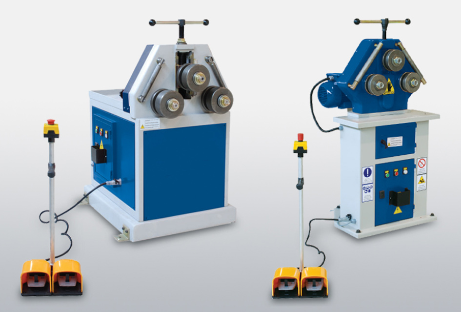 Motorized profile bending machine for bending profiles